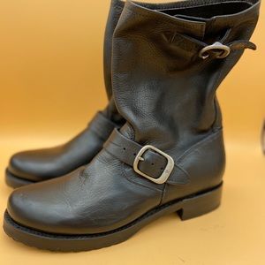 Frye | Shoes | Frye Veronica Short Black Buckle Boot Size 7 | Poshmark